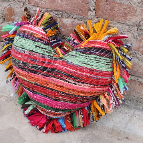 Colorful Boho Pillow Cover Rug Pillow Indian Bohemian Pillow - Etsy