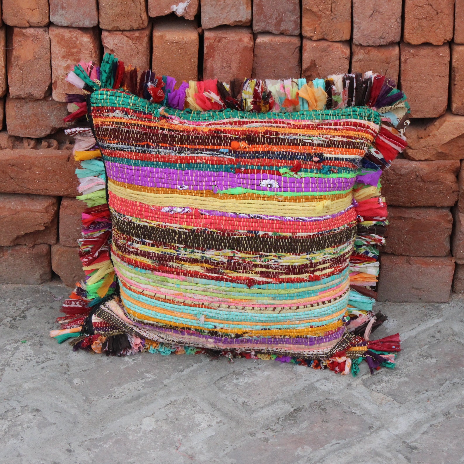 Colorful Boho Pillow Cover Rug Pillow Indian Bohemian Pillow - Etsy
