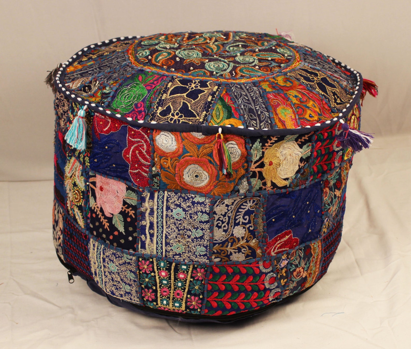 Ottoman Pouf Stuffed Modern Embroidered Pouf Coverboho - Etsy