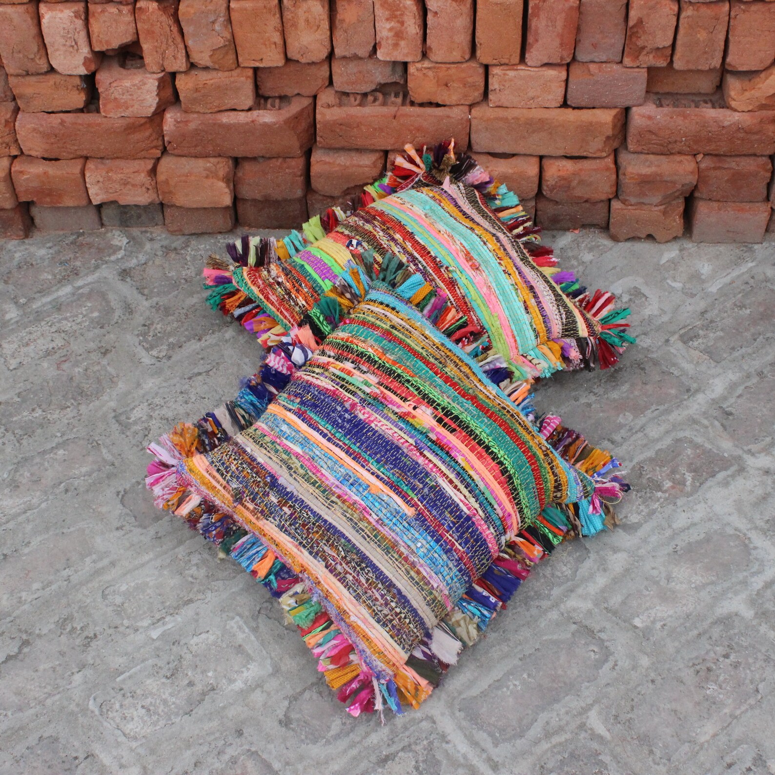Colorful Boho Pillow Cover Rug Pillow Indian Bohemian Pillow - Etsy
