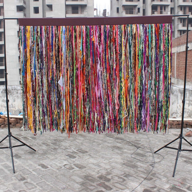 Recycled Sari Fabric Window Hanging: Boho Indian Decor - Etsy