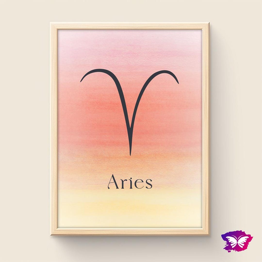 Aries Printable Wall Art, Aries Gifts, Aries Baby Room Decor, Zodiac ...