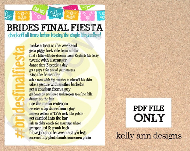 Brides Final Fiesta Bachelorette Scavenger Hunt - Etsy