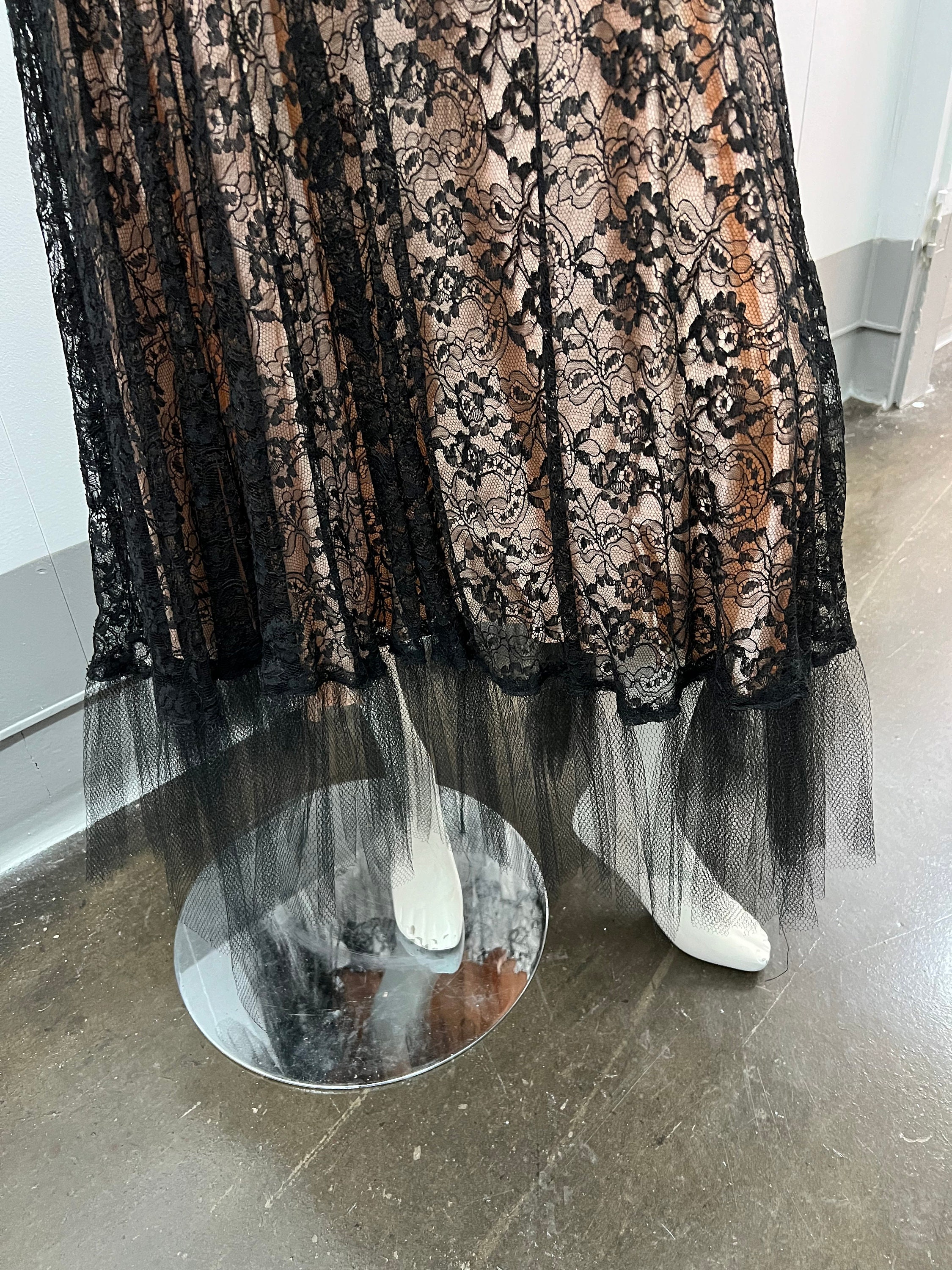 1930s 1940s Vintage Black Evening Gown With Soutache Embellishments ...