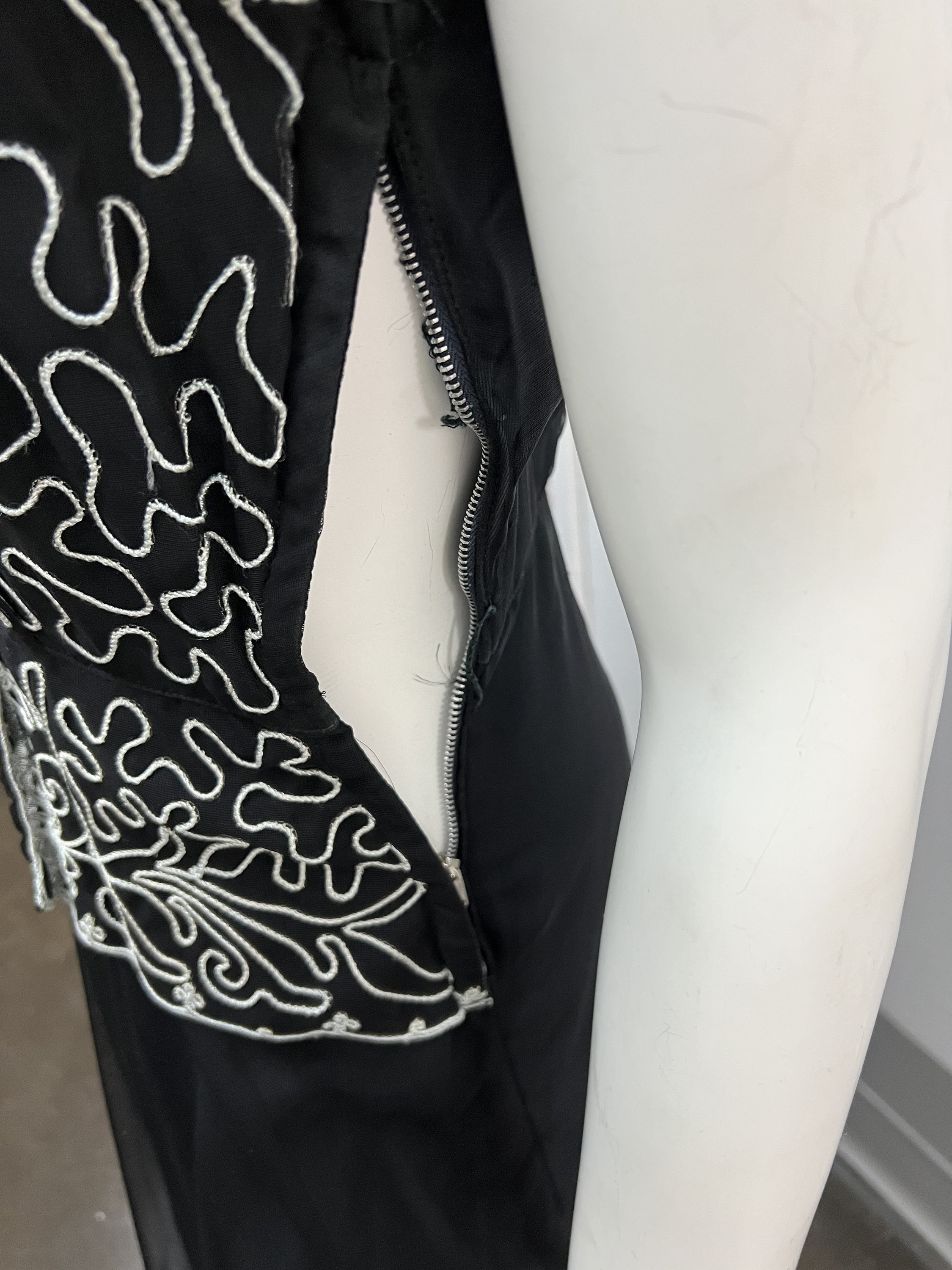 1930s 1940s Vintage Black Evening Gown With Soutache Embellishments ...