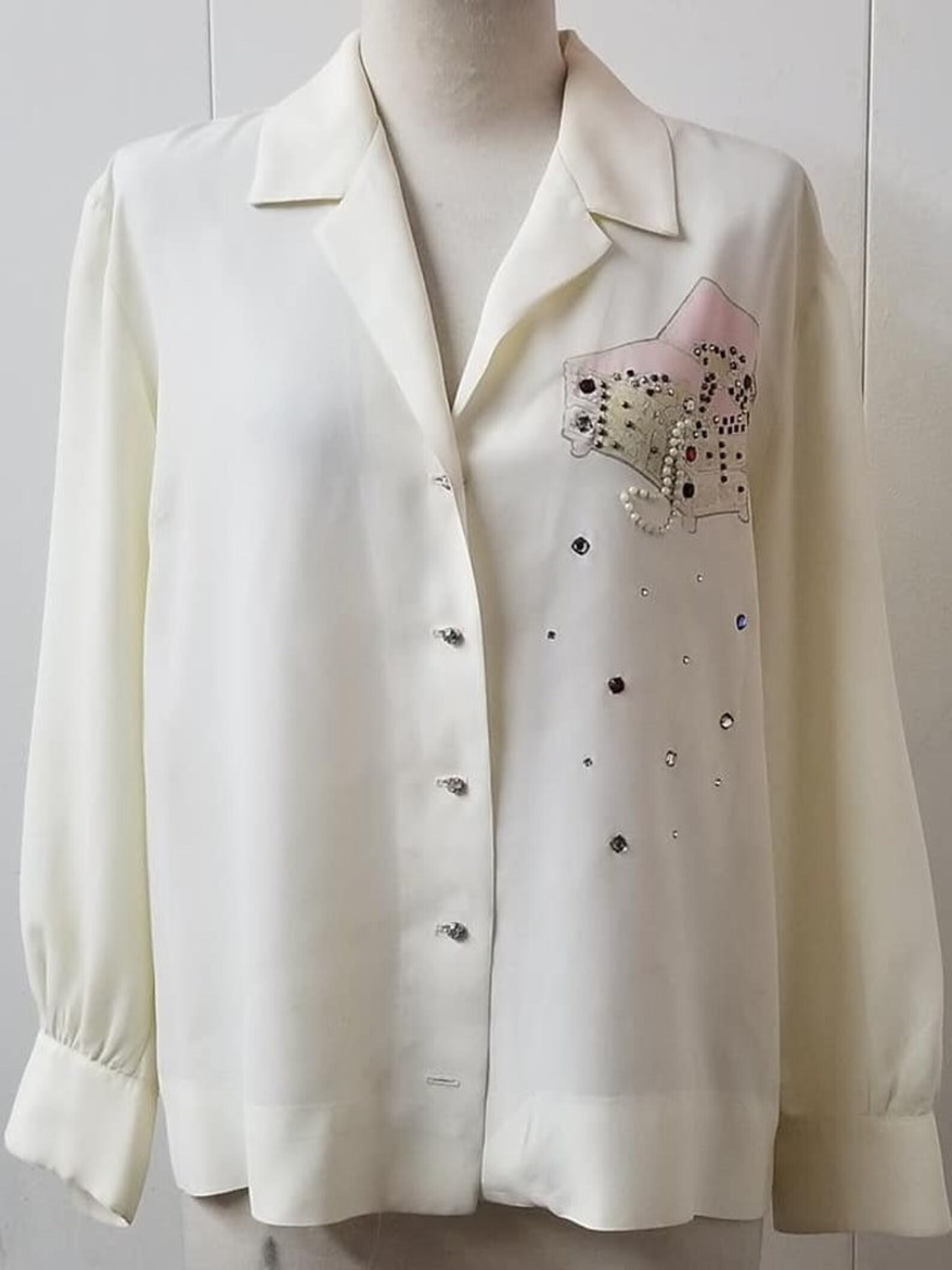 1950's Vintage Hand Painted Crepe Rayon Blouse Gorgeous - Etsy