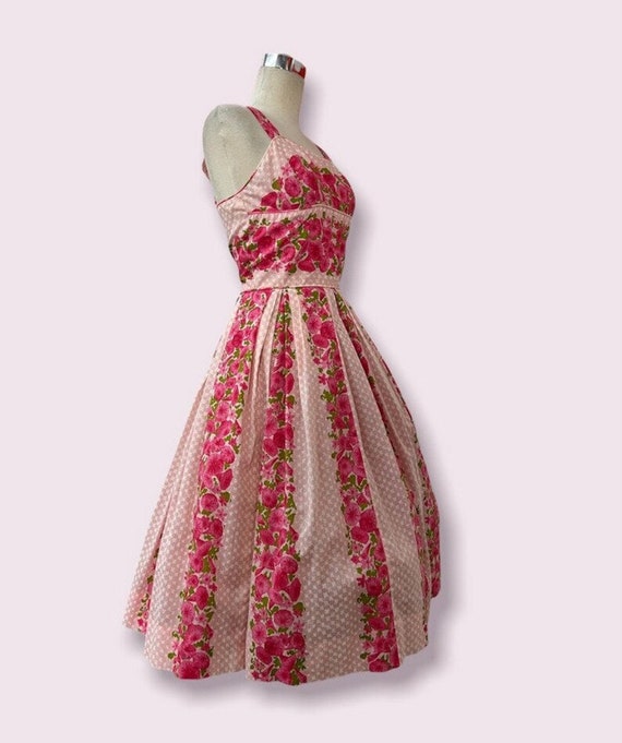 1950's Vintage Wide Strap Shelf Bust Summer Dress Wit… - Gem