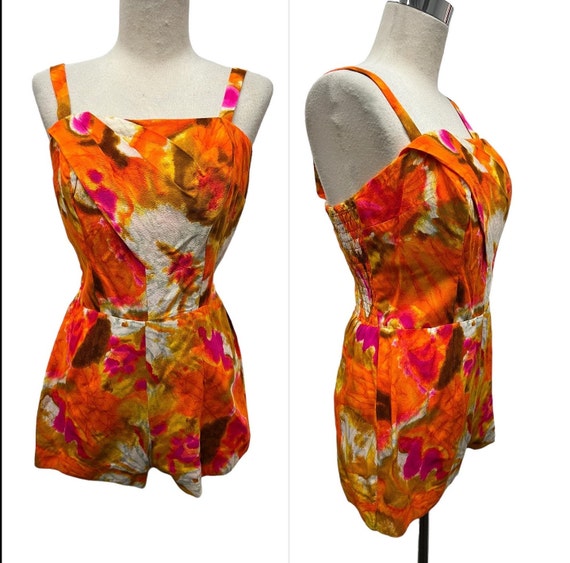 1950 1960 Vintage Paradise Hawaii Swimsuit Romper Lar… - Gem