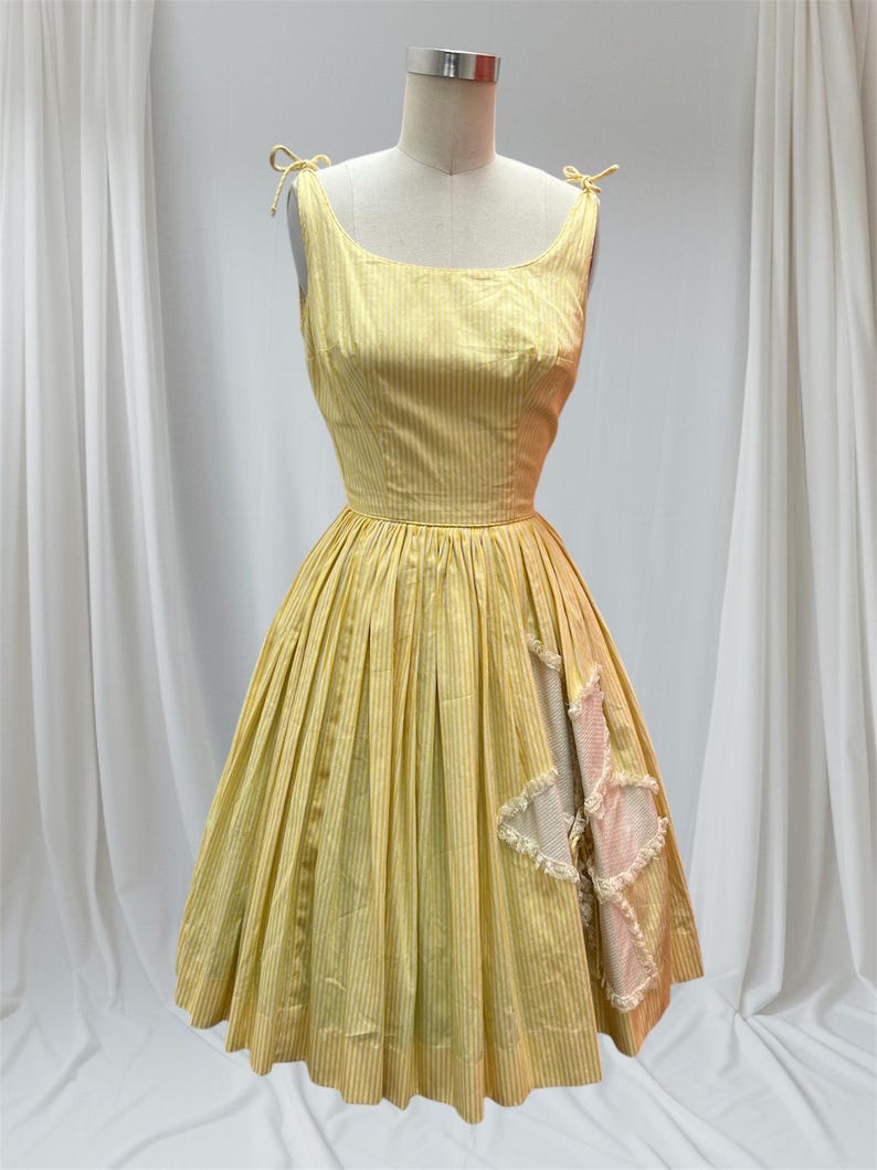 1950's Vintage Candy Jones California Summer Dress With Yellow & White ...