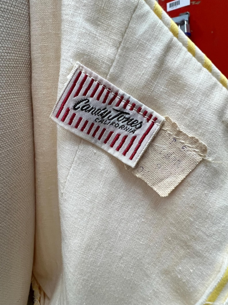 1950's Vintage Candy Jones California Summer Dress With Yellow & White ...