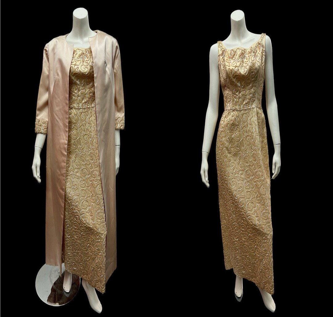 1950-60's Vintage Emma Domb 2 Piece Set Soft Pale Pink Color Satin ...