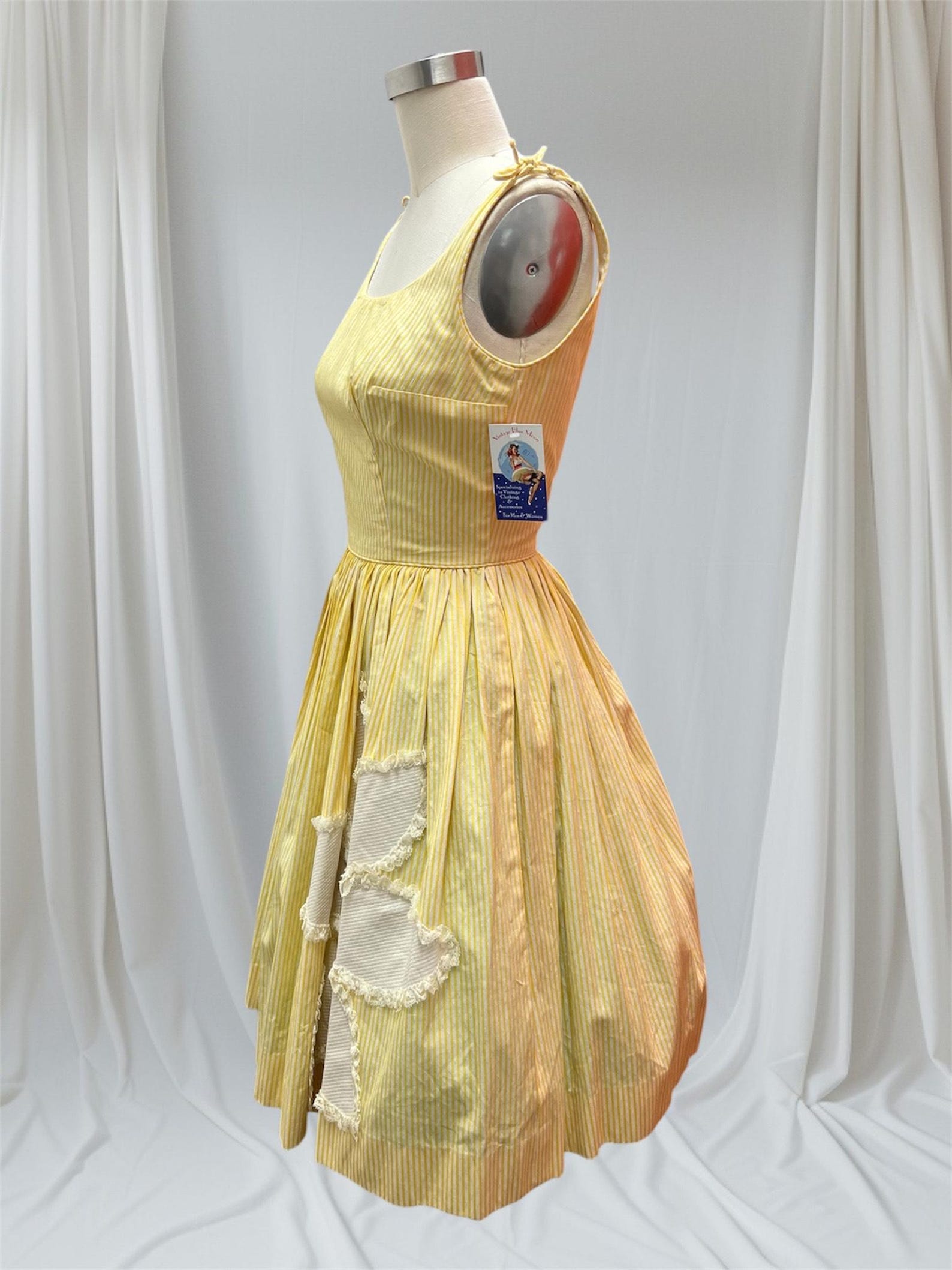 1950's Vintage Candy Jones California Summer Dress With Yellow & White ...