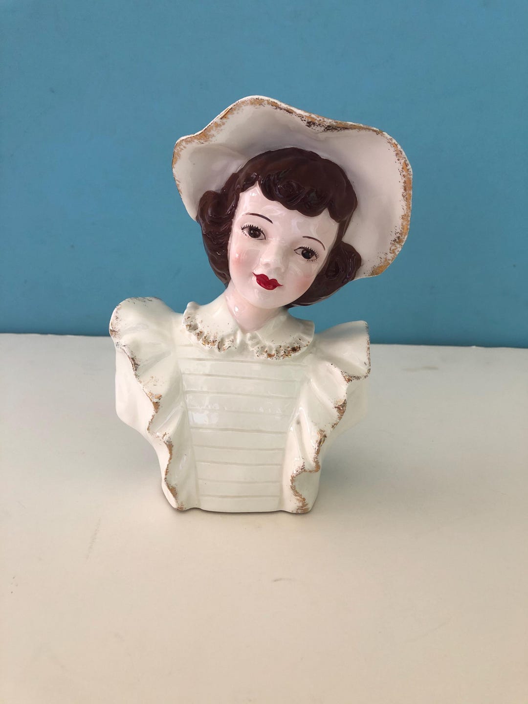 1950 Rare Vintage Florence Ceramics Figurine Girl Called Fern Vase ...
