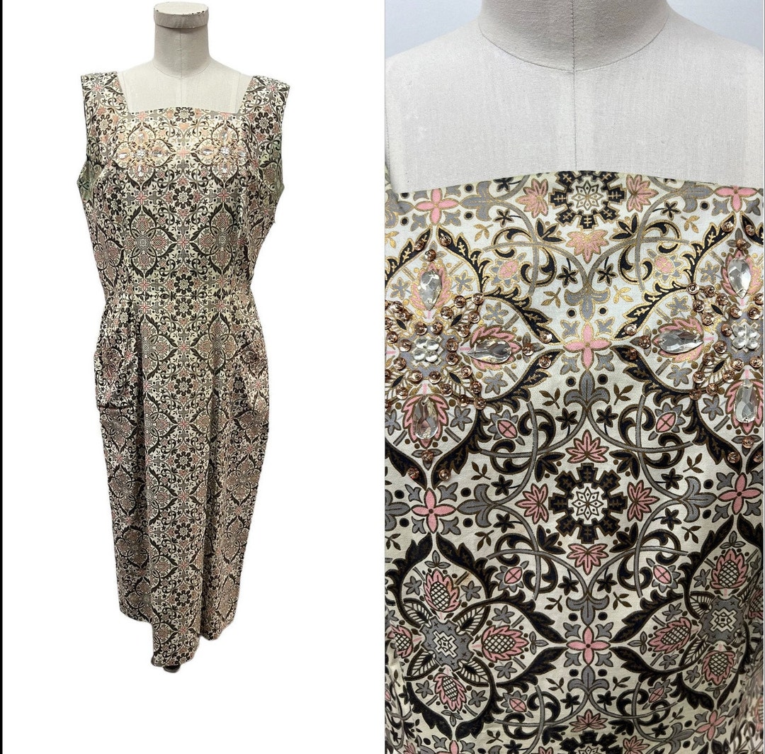 1950's Vintage Large Size Kramer Original Polished Cotton Summer Dress ...