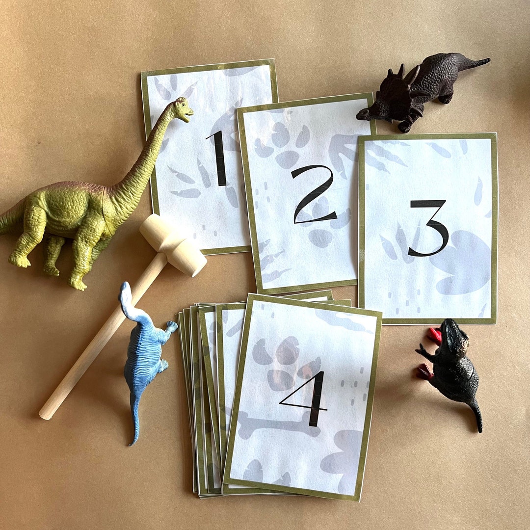 Numbers 1 20 Flashcards . Dinosaur Edition - Etsy