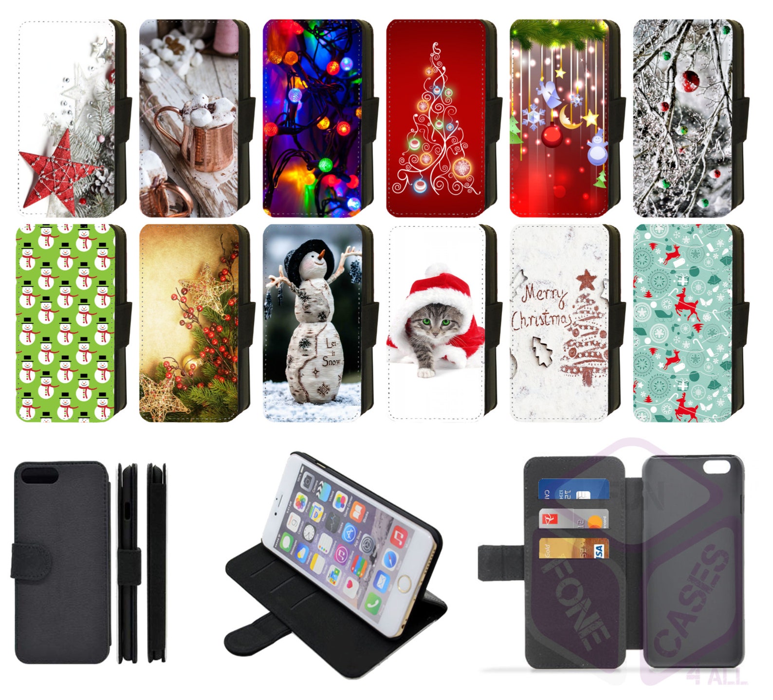 Christmas Santa Snowman Reindeer Holidays Flip Phone Case - Etsy UK