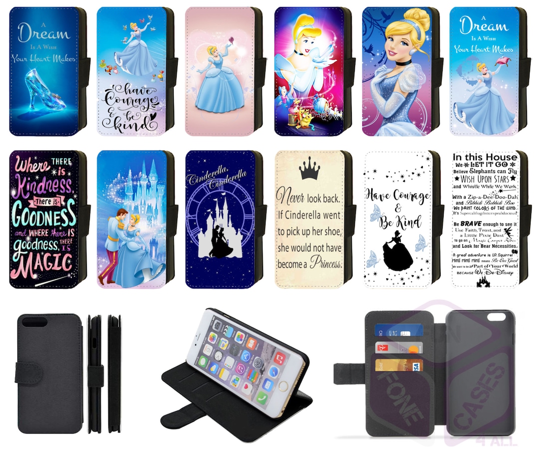Cinderella Princess Disney Inspired Flip Phone Case Wallet Compatible ...