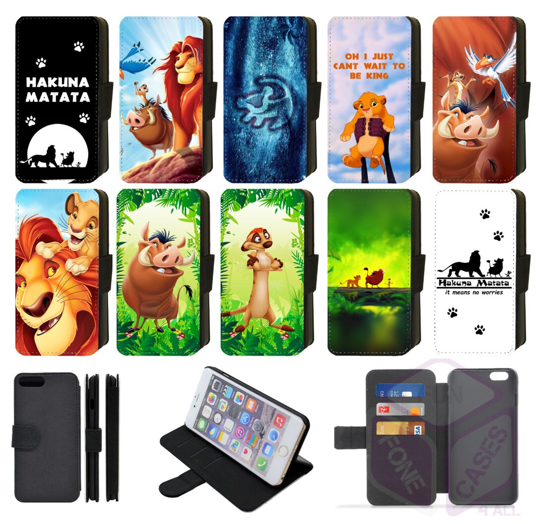 Lion King Simba Pumbaa Timon Zazu Printed Flip Phone Case Wallet ...