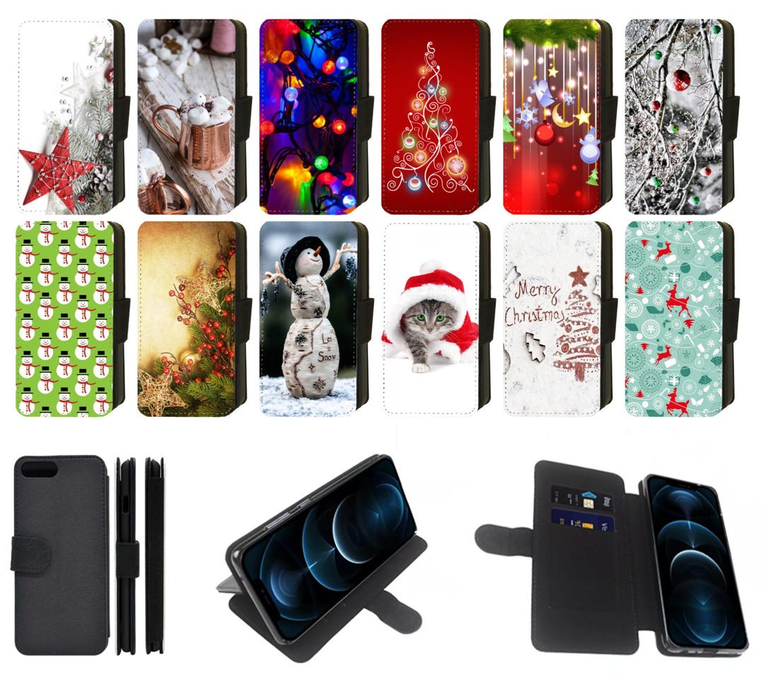 Christmas Santa Snowman Phone Case Wallet: Samsung Galaxy - Etsy