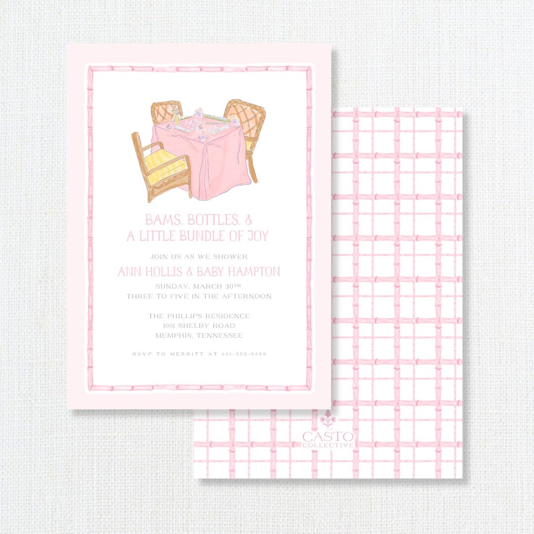 Mahjong Baby Shower Invitation, Mahjong Baby Boy or Girl Shower Suite ...