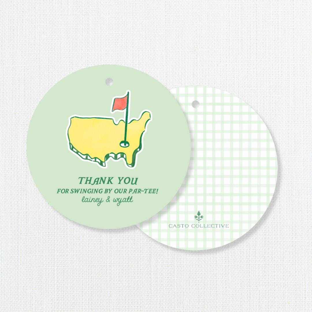 Masters Inspired Gift Tags, Golf Party Favors - Etsy