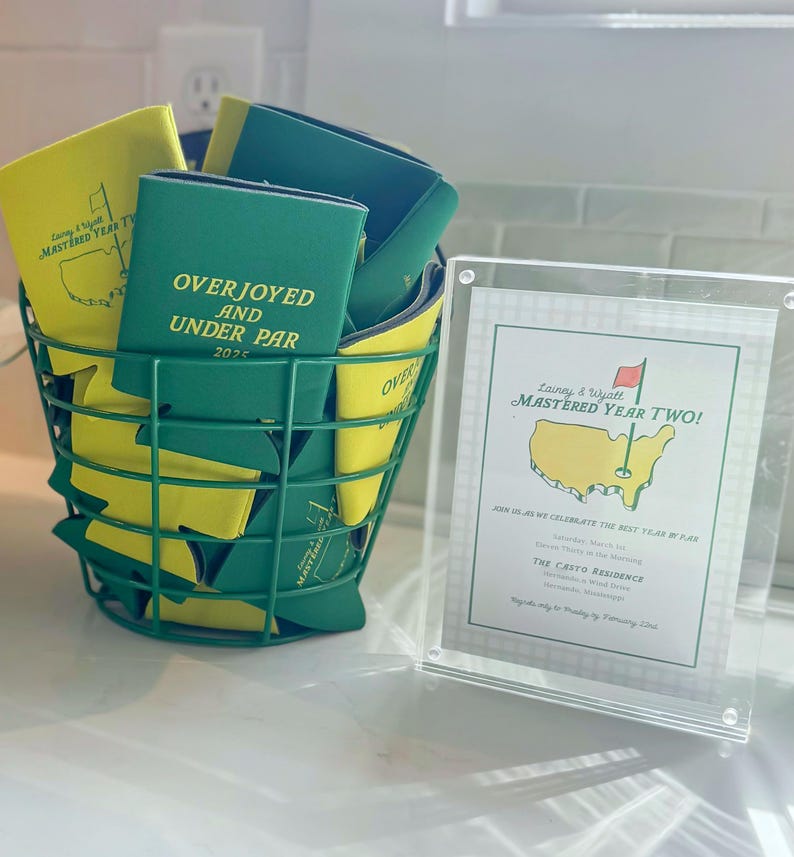 Masters Inspired Birthday Invitation, Golf Party Invite - Etsy