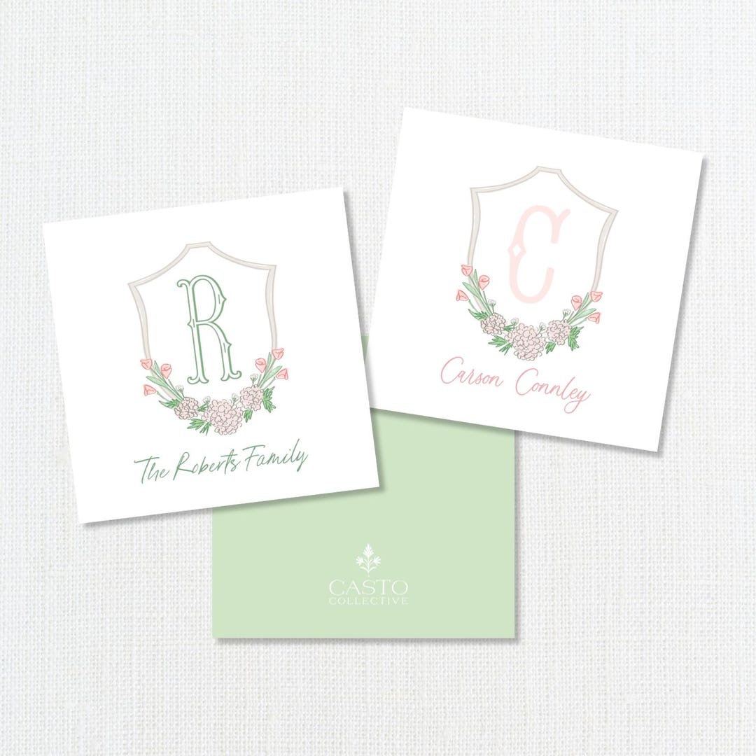 Tulip Crest Enclosure Card, Personalized Gifts, Mothers Day Gifts ...