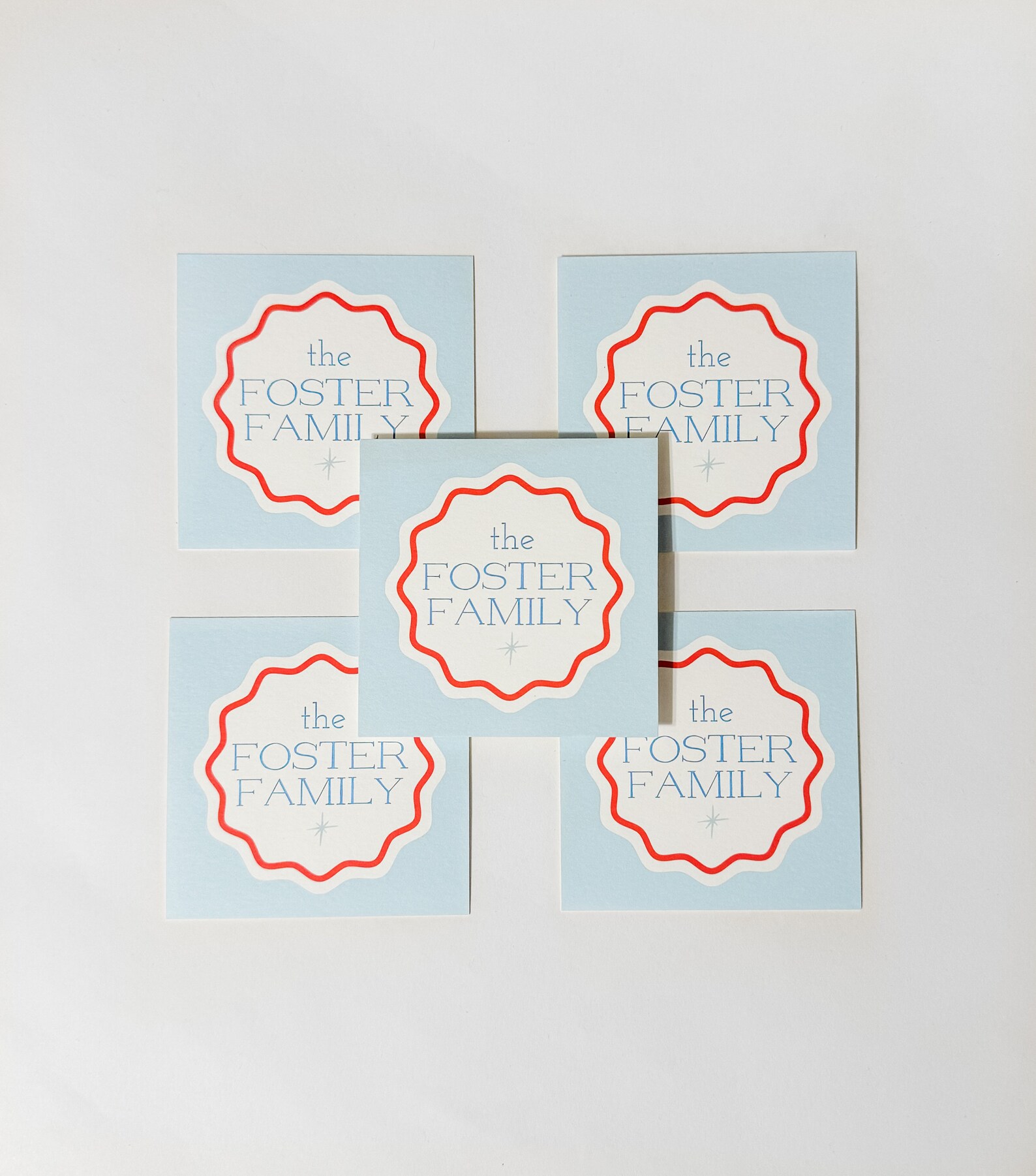 Wavy Enclosure Card, Personalized Gifts, Blue and Red Wavt Gift Tag - Etsy