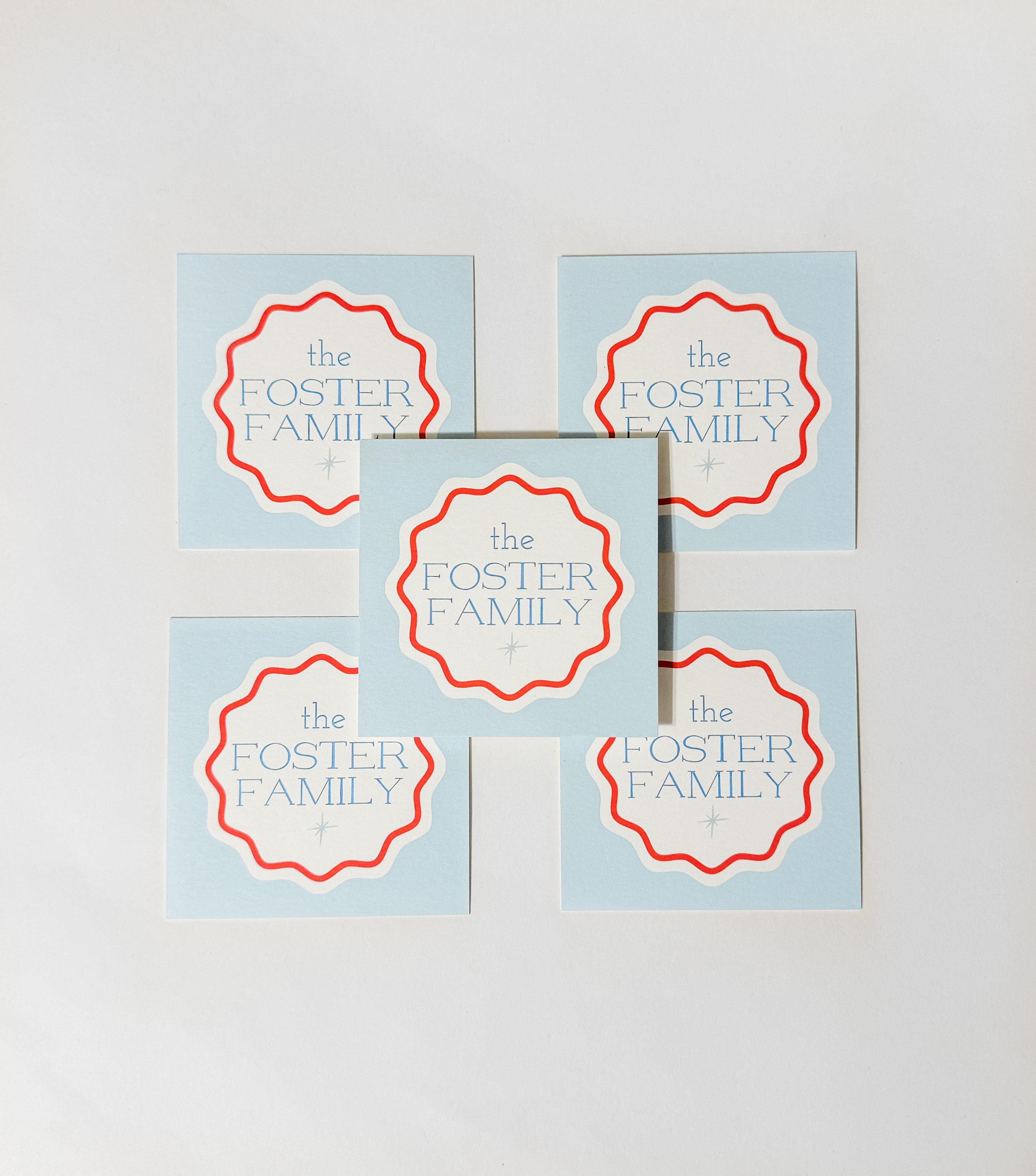 Wavy Enclosure Card, Personalized Gifts, Blue and Red Wavt Gift Tag - Etsy