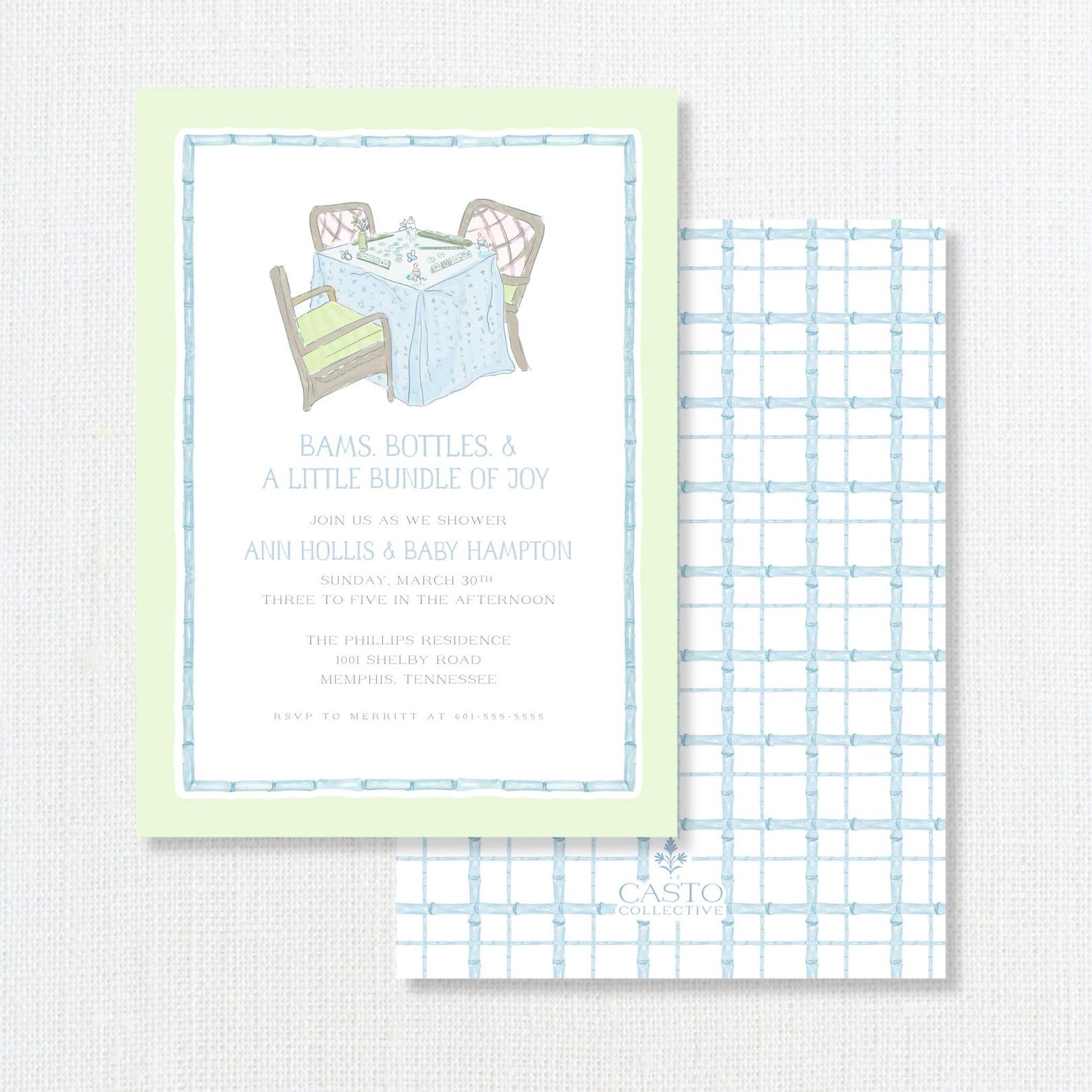 Mahjong Baby Shower Invitation, Mahjong Baby Boy or Girl Shower Suite ...
