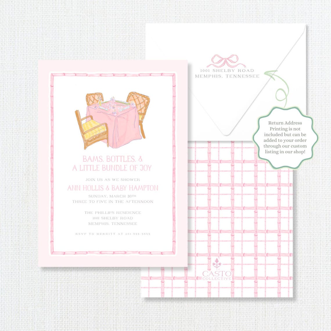 Mahjong Baby Shower Invitation, Mahjong Baby Boy or Girl Shower Suite ...
