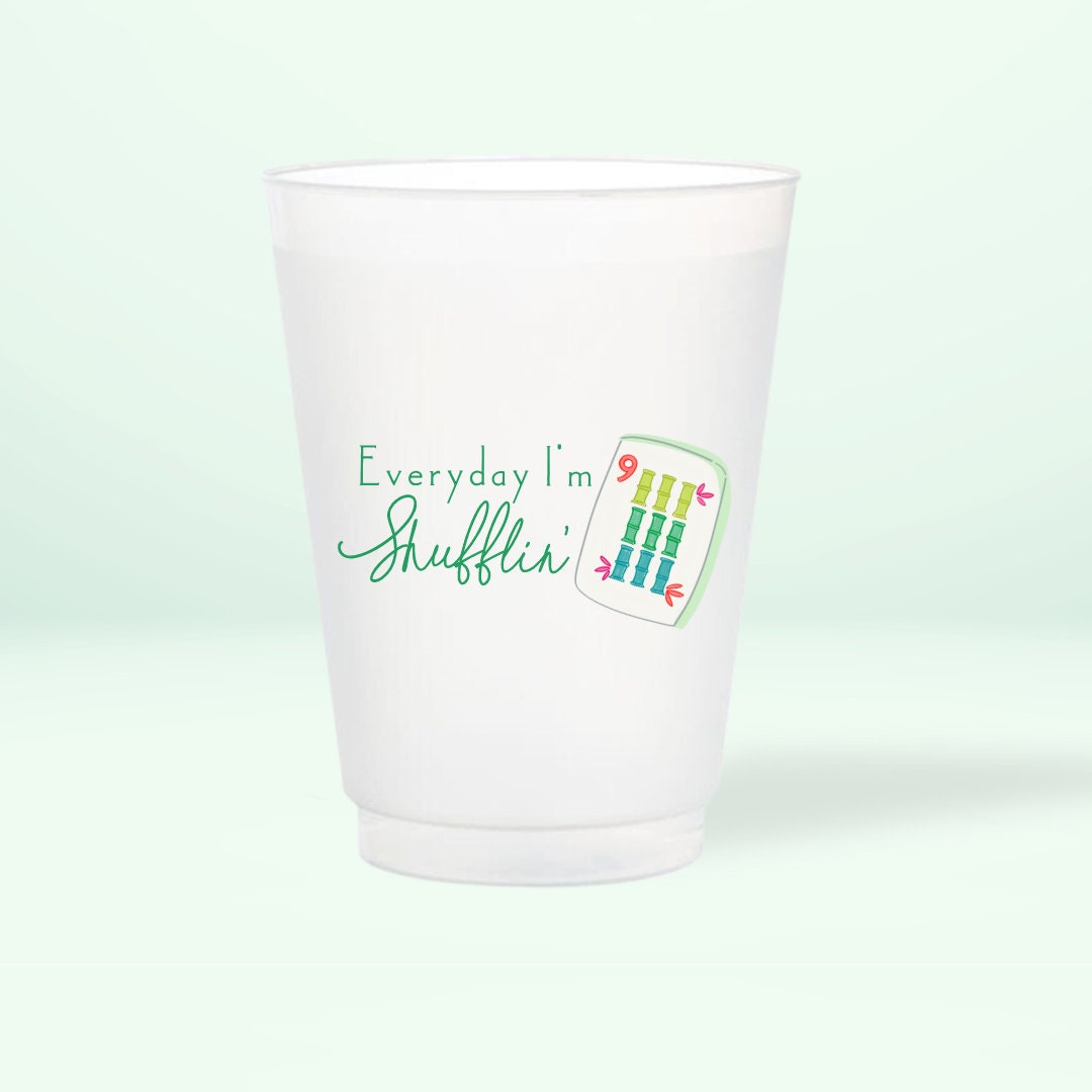 Mahjong Frosted Cups | Everyday I'm Shufflin' Cups | Plastic Cups - Etsy
