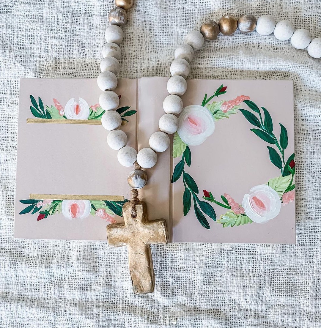 Custom Painted Bible | Hand Painted ESV Journaling Bible | Wedding ...