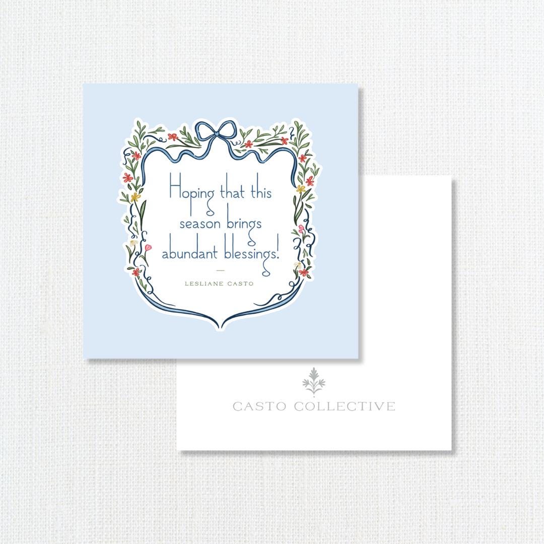 Custom Floral Crest Enclosure Card, Personalized Gifts, Mothers Day ...