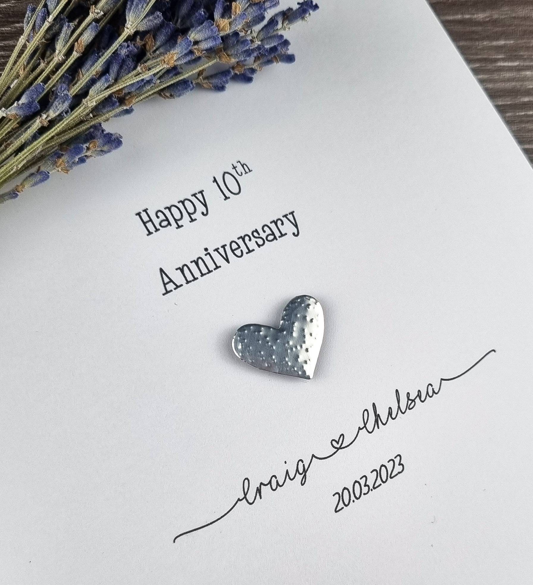 10th Anniversary Card Tin Wedding Anniversary 10th Handmade - Etsy UK