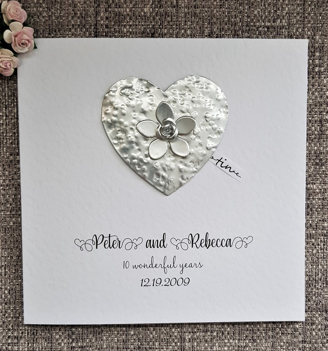 10th Anniversary Card Tin Anniversary10th Wedding Etsy