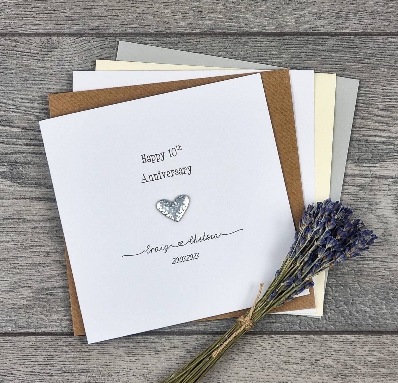 10th Anniversary Card Tin Wedding Anniversary 10th Handmade - Etsy UK