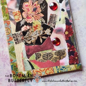 DECORATIVE COLLAGE ART Magnet Fridge Magnet Mixed Media Art Abstract ...