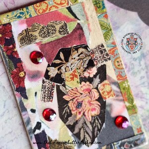 DECORATIVE COLLAGE ART Magnet Fridge Magnet Mixed Media Art Abstract ...