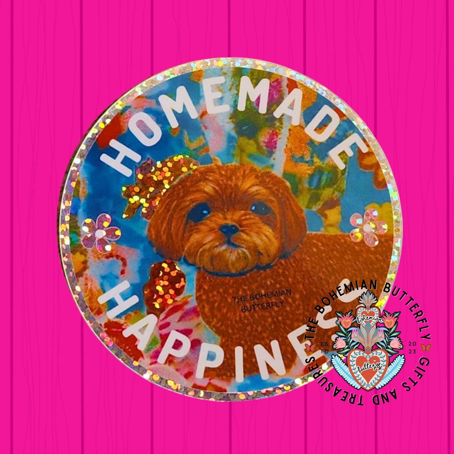 Homemade Happiness Holographic Sticker Waterproof Water Bottle Decal ...