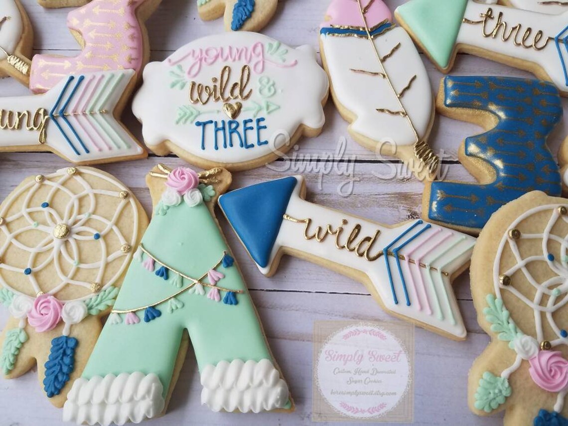 Young, Wild and Three Tribal Sugar Cookies - Etsy