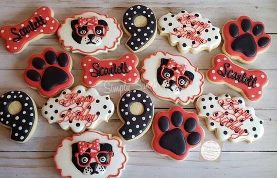 Puppy Themed Sugar Cookies 30 Cookies | Etsy