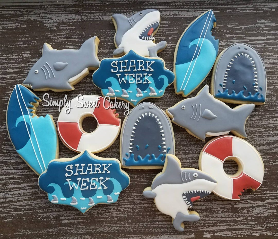 Shark Week Themed Cookie (36 Cookies) - Etsy