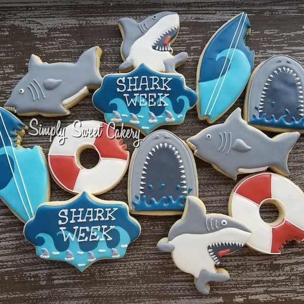 Shark Sugar Cookies - Etsy