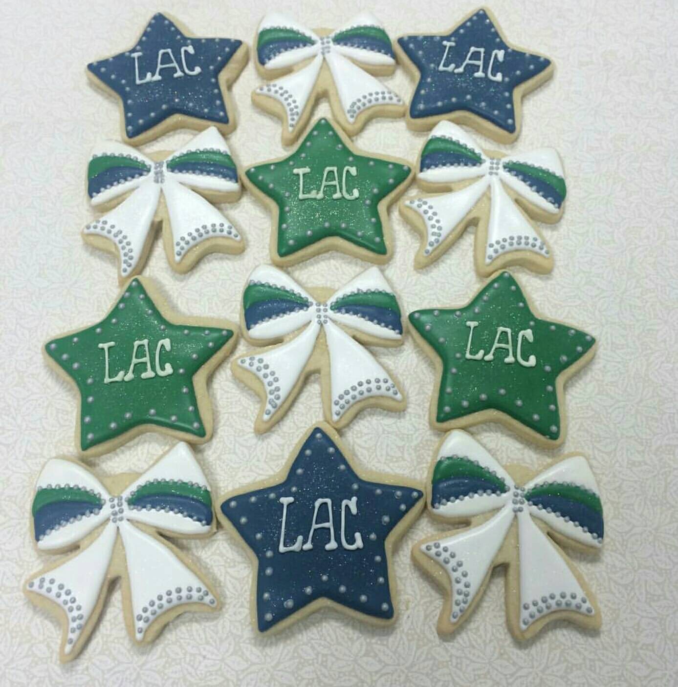 Cheer Bows and Stars sugar cookies 36 cookies | Etsy