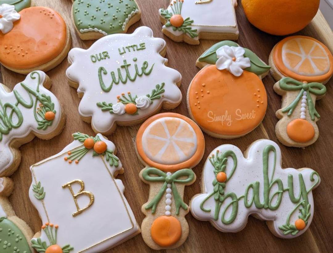 Little Cutie, Orange, Citrus Baby Shower Cookies (42 Cookies) - Etsy