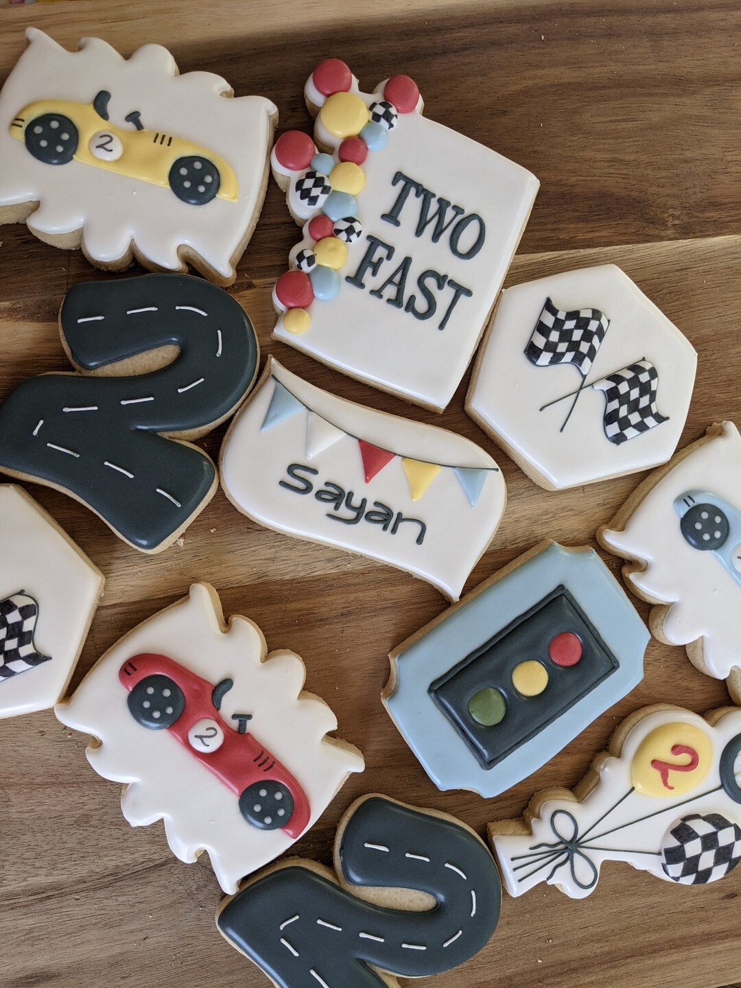 Custom Listing Race Car Birthday Cookies (36 Cookies) - Etsy