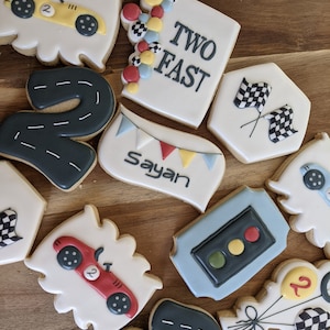 Custom Listing Race Car Birthday Cookies (36 Cookies) - Etsy