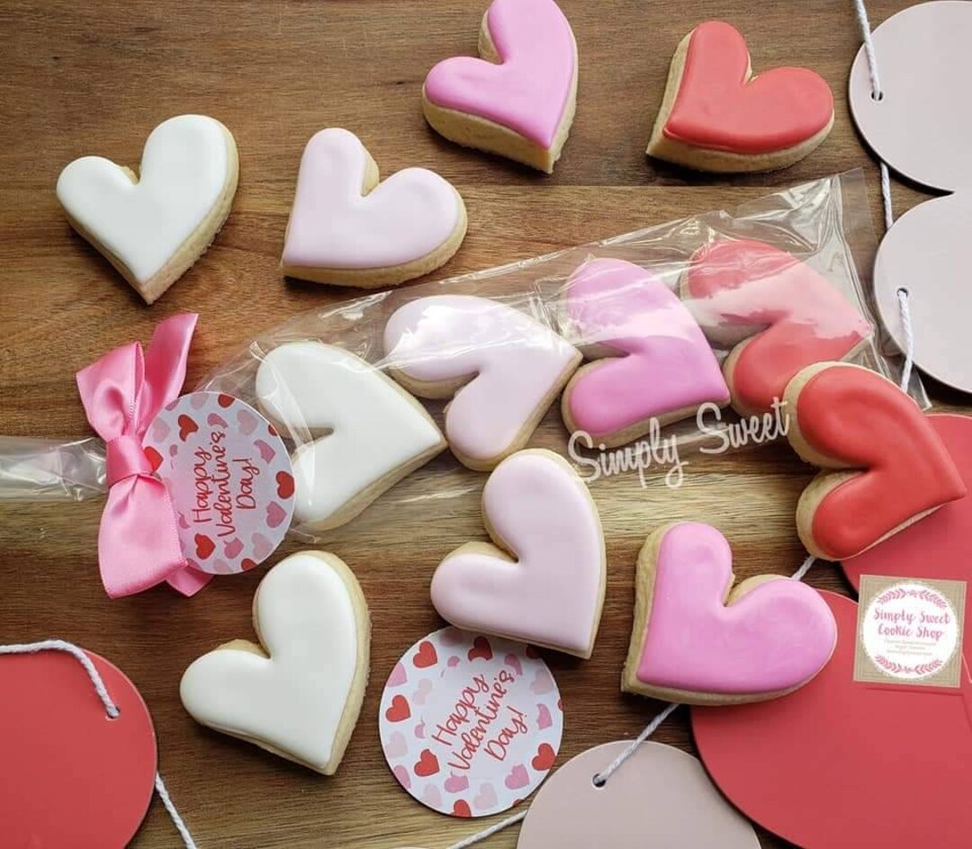 Ombre Mini Hearts, Valentine's Day Cookies (15 Packs of 4) - Etsy