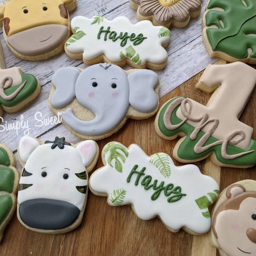 Safari Themed Cookies Wild One Cookie Jungle Animal Cookies - Etsy